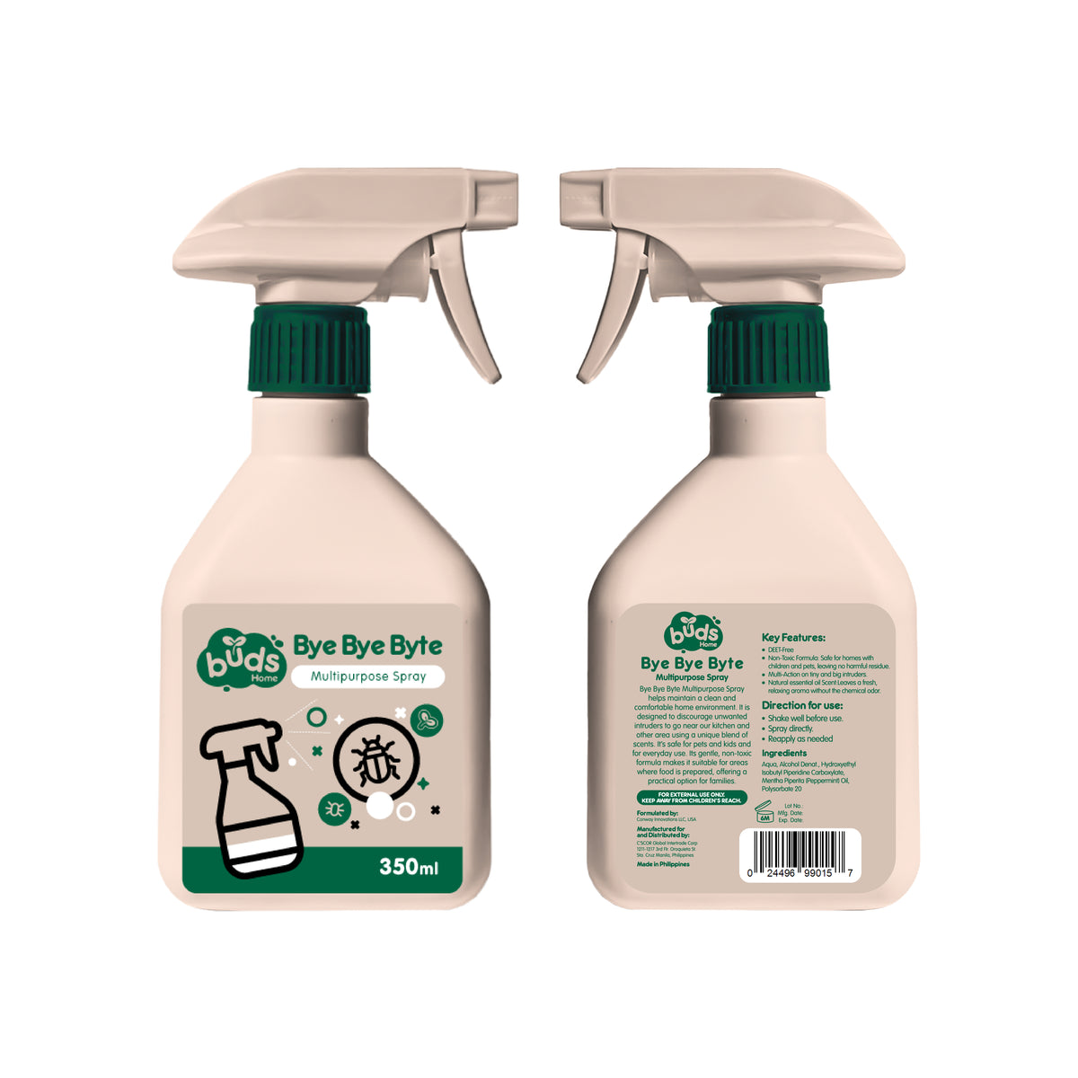 Buds Home Bye Bye Byte Multipurpose Spray 350Ml – Tiny Buds Baby Naturals